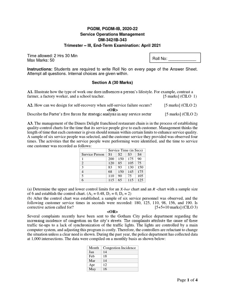 Service Operations Management Exam 2021 | PDF | Retail | Economies