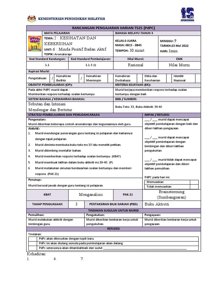 BM THN 3 Ts25 (Unit 6) | PDF