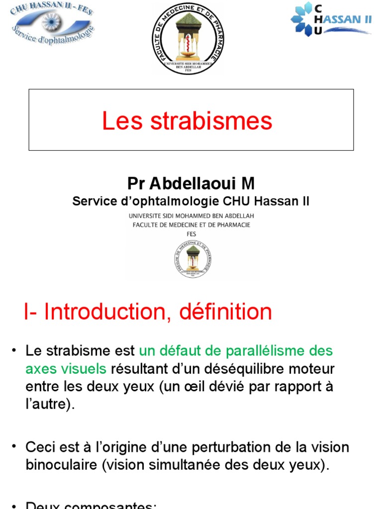 Le Strabisme Cours Magistral Final | PDF | Ophtalmologie | Sens ...
