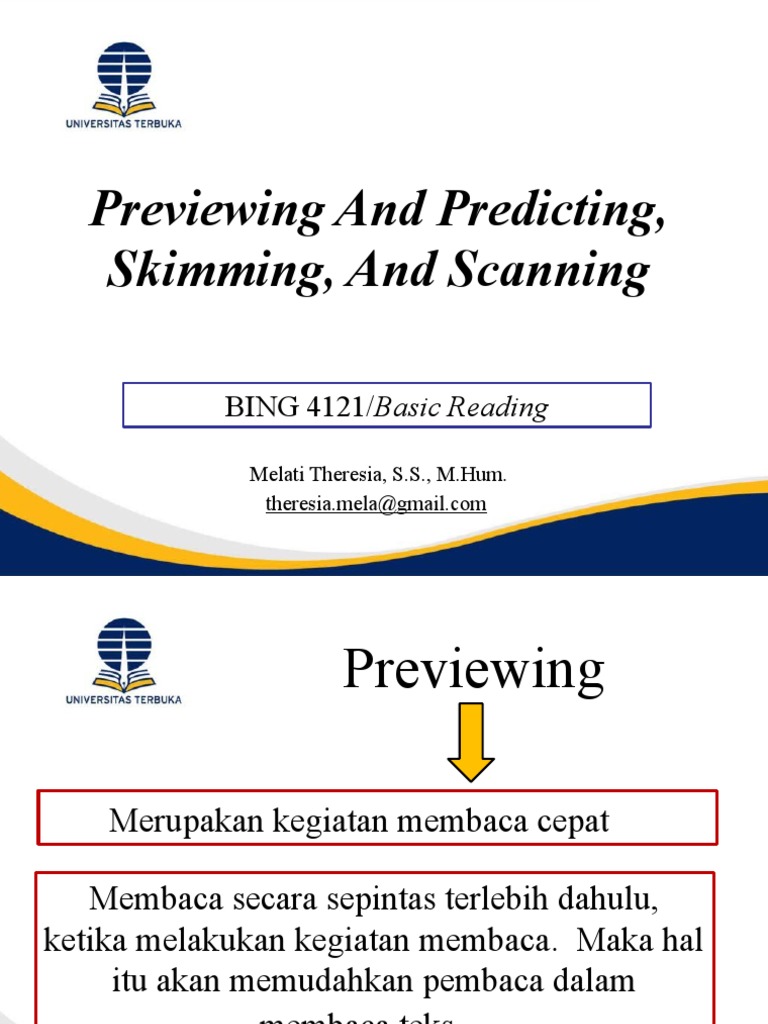 Previewing and Predicting | PDF