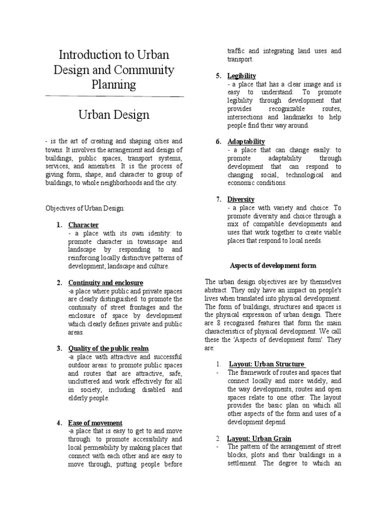 Urban Design Principles and Objectives | PDF | Urban Design | Building
