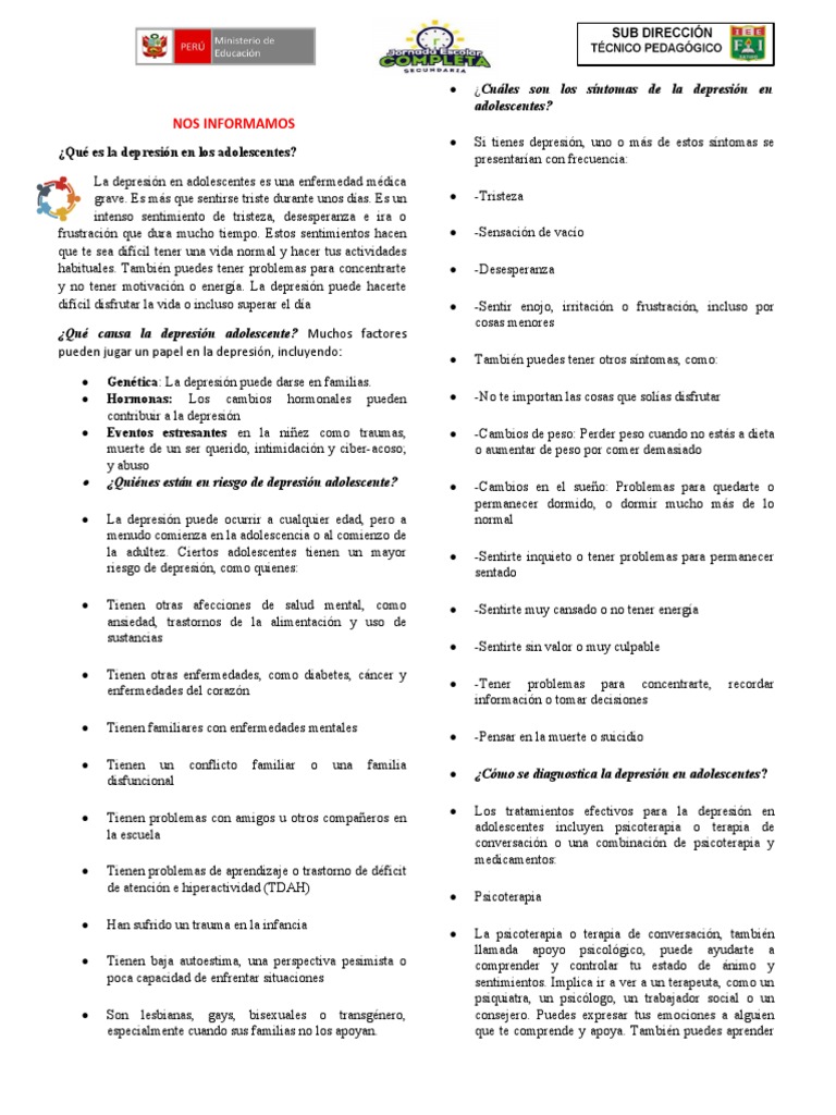 Ficha #6 Depresion y Frustacion | PDF | Depresión (estado de ánimo ...