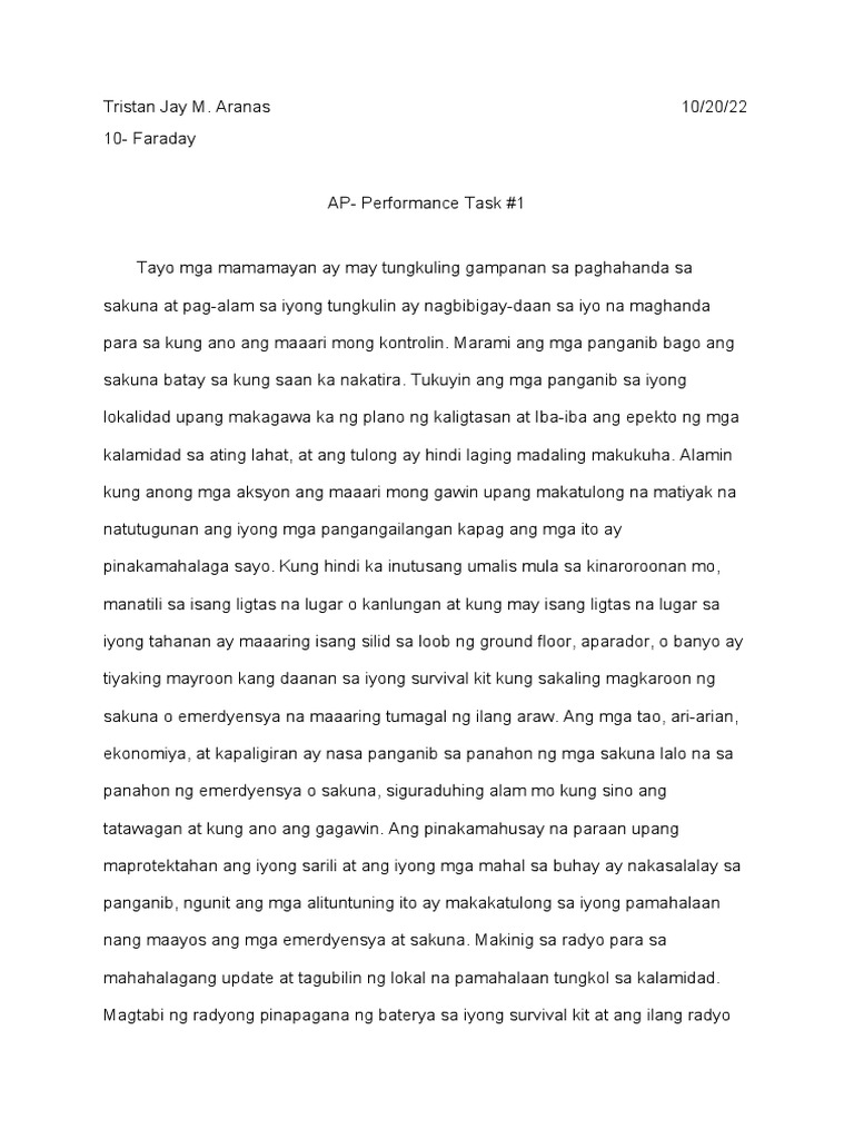 G 10 Dirk Sean P. Malicay AP Performance Task 1 Quarter 1 | PDF