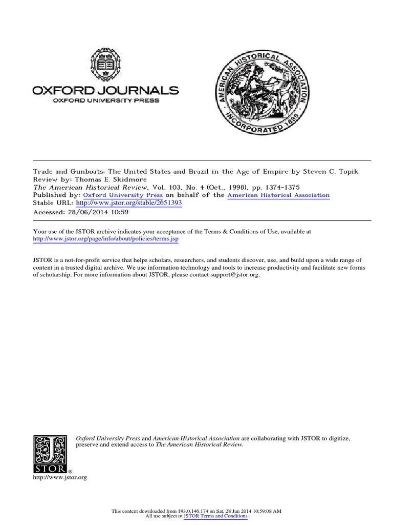 Trade and Gunboats: The United States and Brazil in The Age of Empire ...