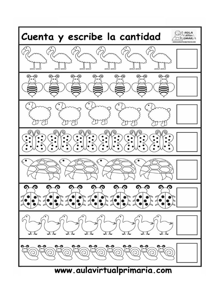 Cuenta y Escribe La Cantidad | PDF
