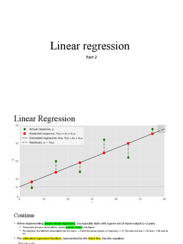 Linear Regression-Part 2 | PDF | Errors And Residuals | Mean Squared Error