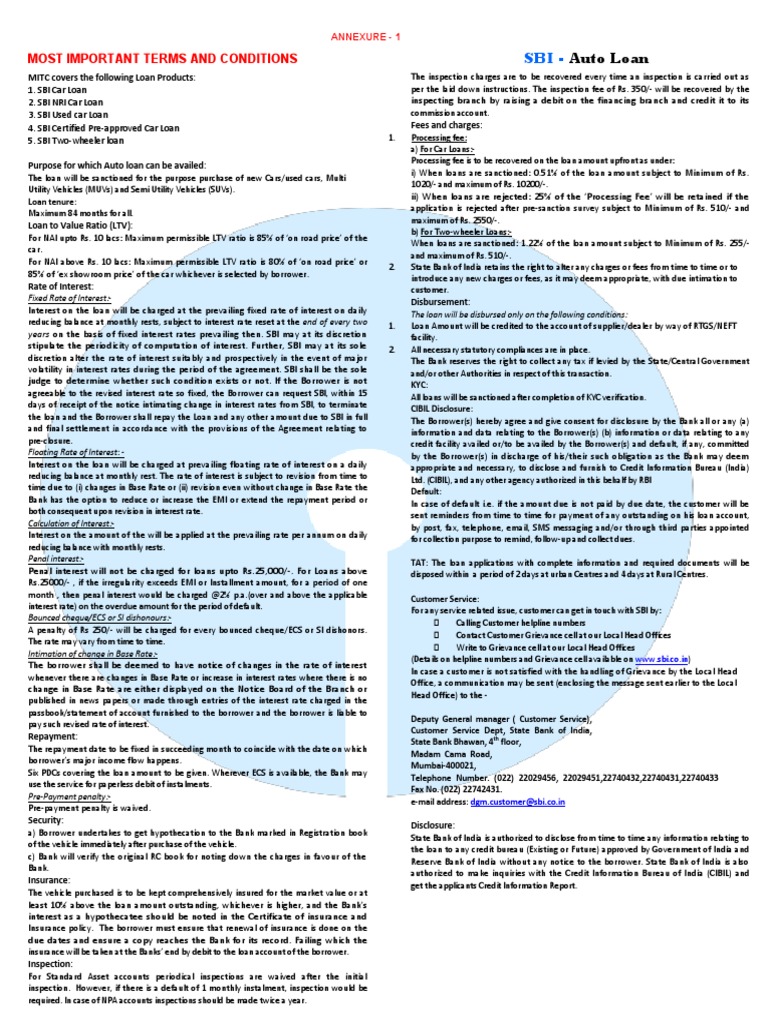 Auto Loan Mitc | PDF | Interest | Banks