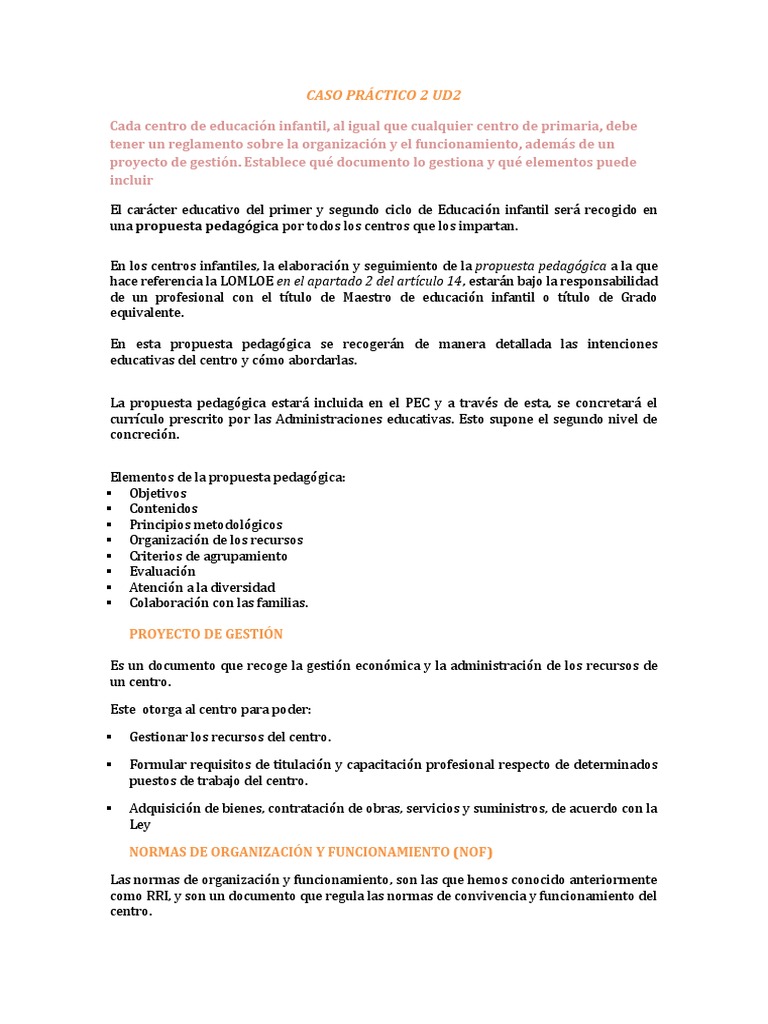 Caso Práctico 2 Ud2 | PDF | Plan de estudios | Toma de decisiones