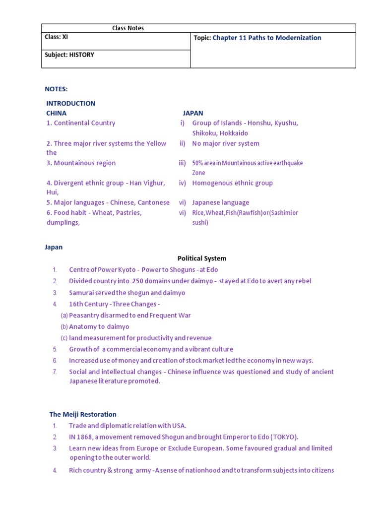 11 History | PDF | Japan | China