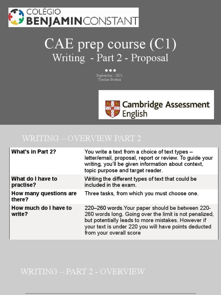 CAE Prep Course (C1) - Writing - Part 2 - Proposal | Download Free PDF ... CAE Prep Course (C1) - Writing - Part 2 - Proposal | Download Free PDF ...