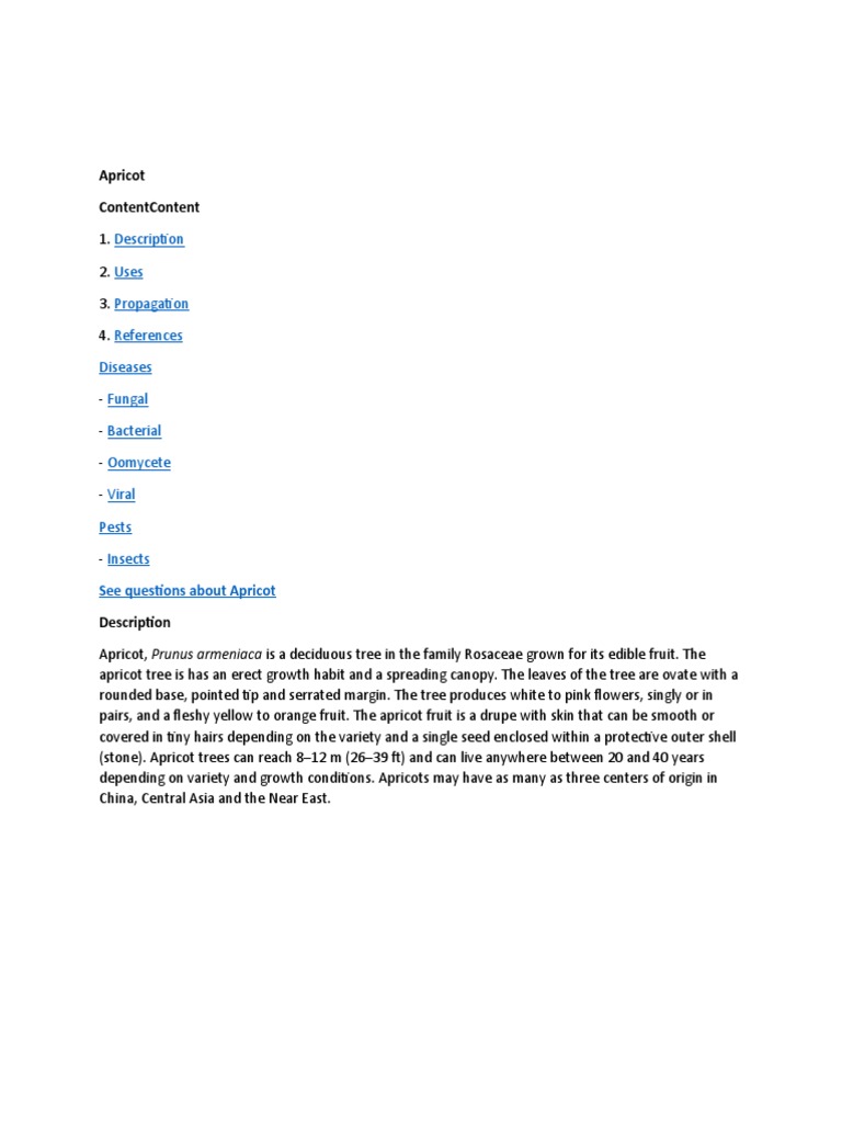 امراض وافات المشمش | PDF | Apricot | Grafting