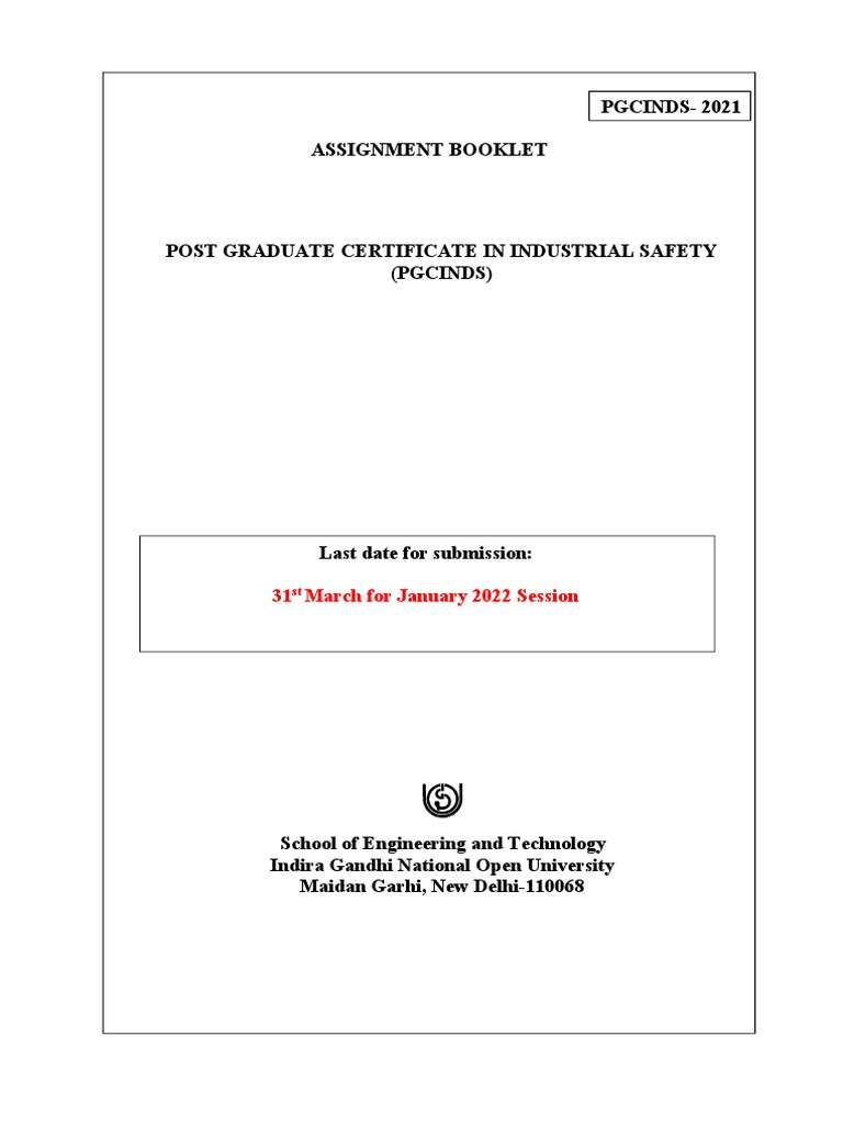 MIS-022 Assignment 2022 PGCINDS | PDF | Occupational Safety And Health | Safety