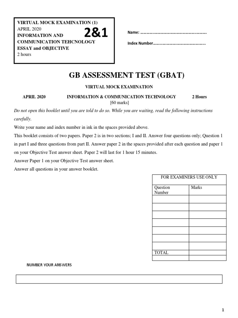 Virtual Mock - ICT - GBAT | Download Free PDF | Floppy Disk | Usb Flash ... Virtual Mock - ICT - GBAT | Download Free PDF | Floppy Disk | Usb Flash ...