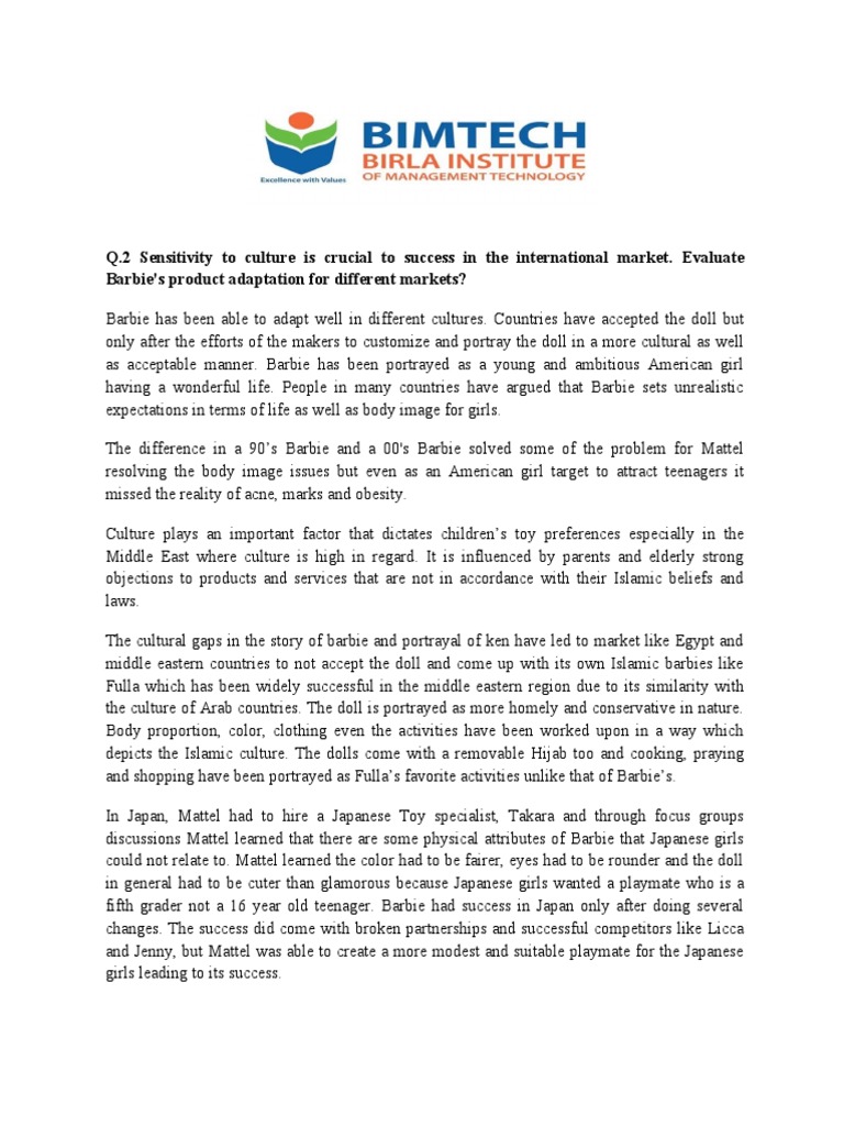 Barbie Case Study Group | PDF | Barbie | Advertising