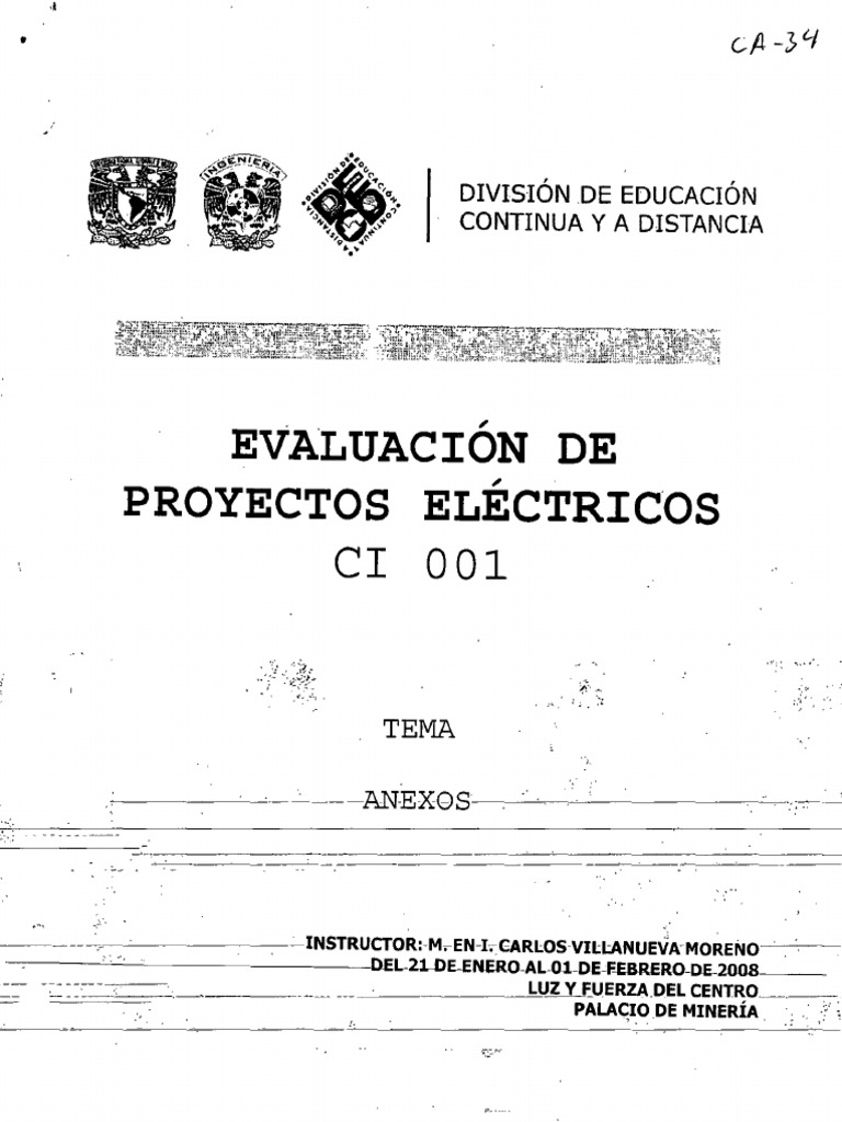Evaluación de Proyectos Eléctricos | PDF | Cantidades fisicas | Ingenieria Eléctrica