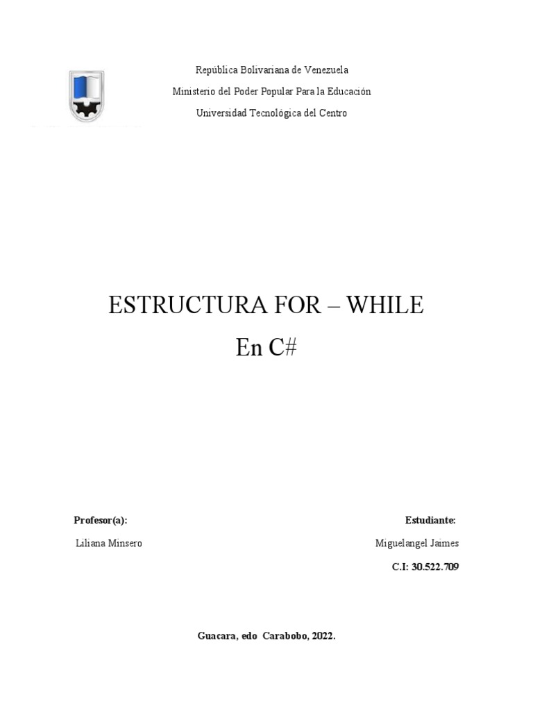 Estructura For-While | PDF | Lenguaje de programación | Ingeniería Informática