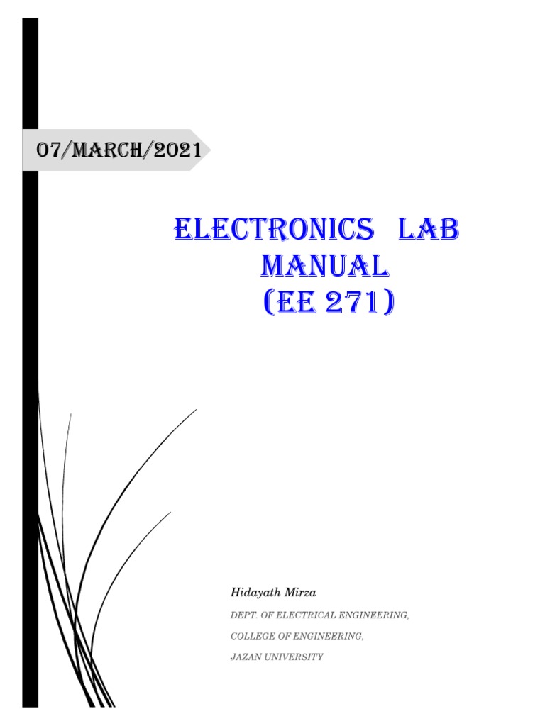 ABET Electronics Lab Manual Hidayath Mirza | PDF | Diode | Rectifier