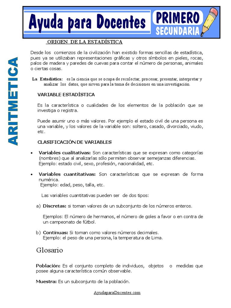 Estadistica Para Primero De Secundaria Pdf