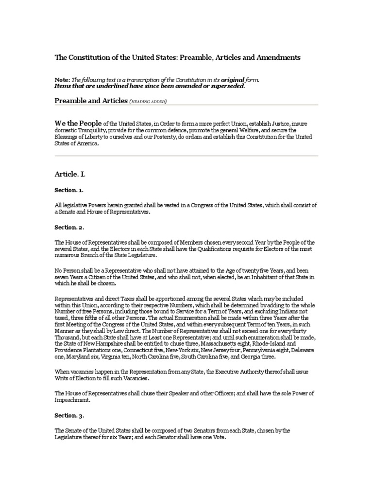 The US Constitution - Complete | PDF | U.S. State | United States ...