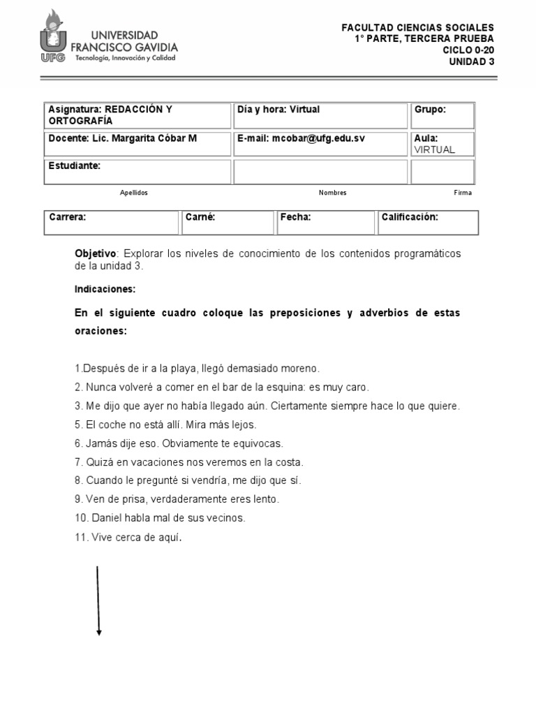 1â° Parte, 3â° Examen | PDF