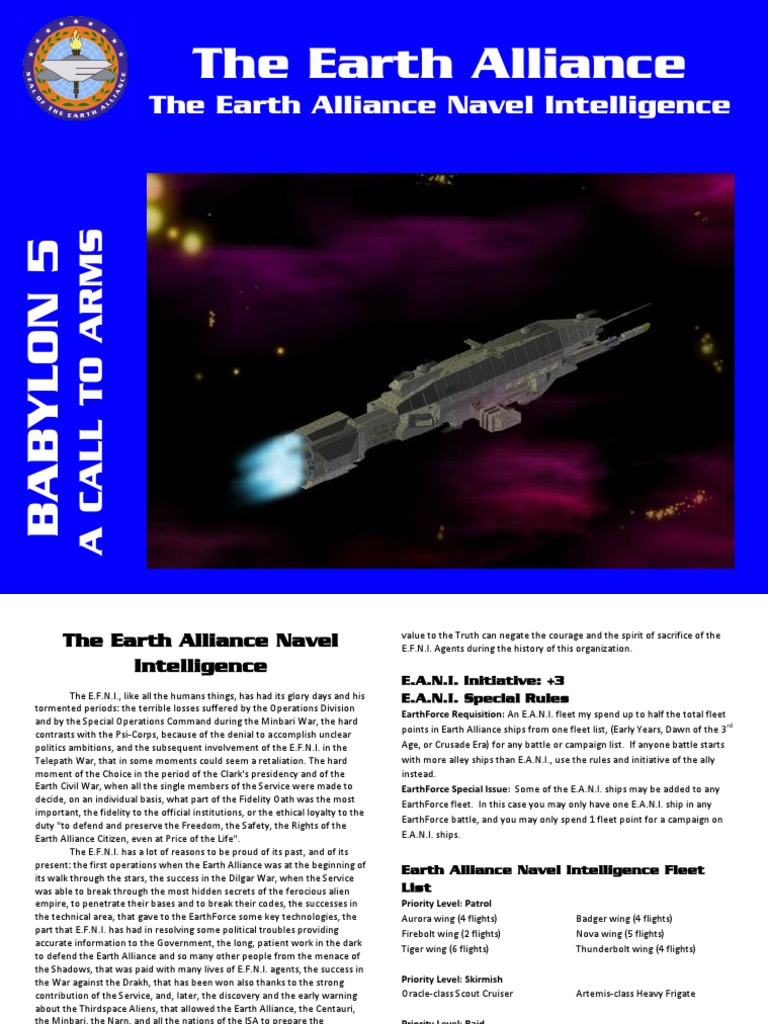 Earth Alliance Navel Intelligence: A Call to Arms | PDF | Interceptor ...