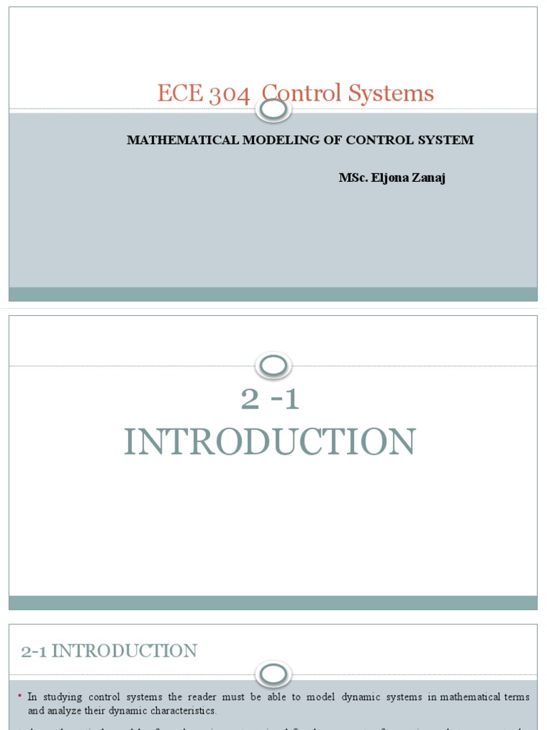 Mathematical Modeling of Control System | PDF | Control Theory | Laplace Transform