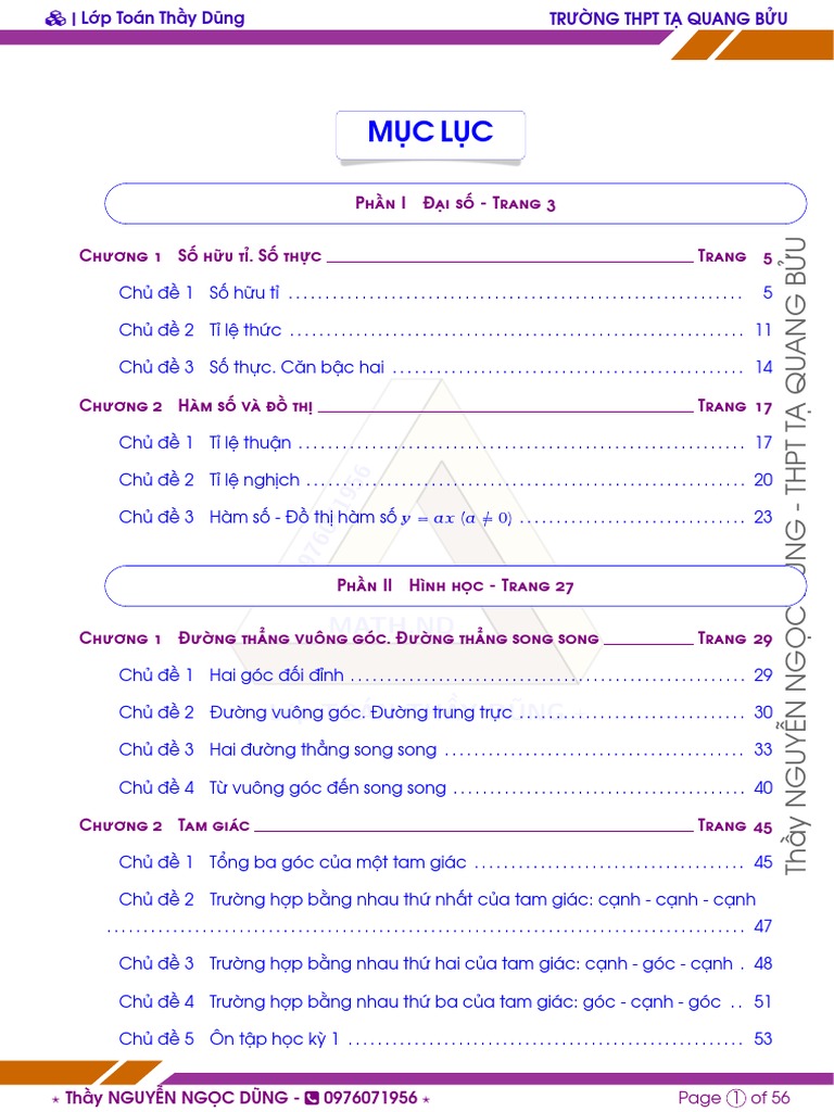 Bai Tap Toan 7 Hoc Ki 1 Nguyen Ngoc Dung | PDF