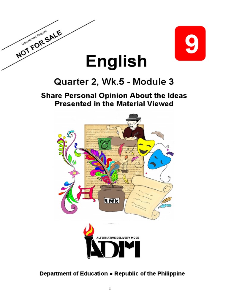English9 - q2w5 - Mod3 - Share Personal Opinion About The Ideas Presented in The Material Viewed ...
