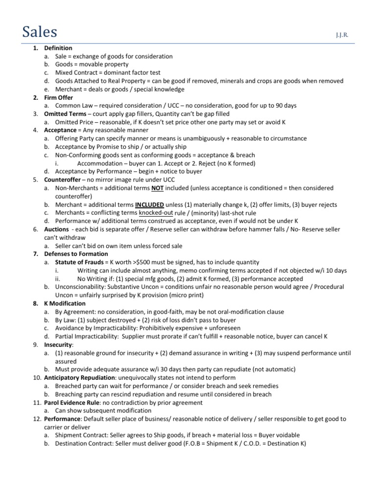 Sales Micro Outline | PDF