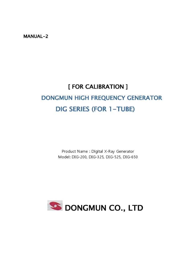 Calibration Manual - DIG Series | PDF | Radiography | Alternating Current