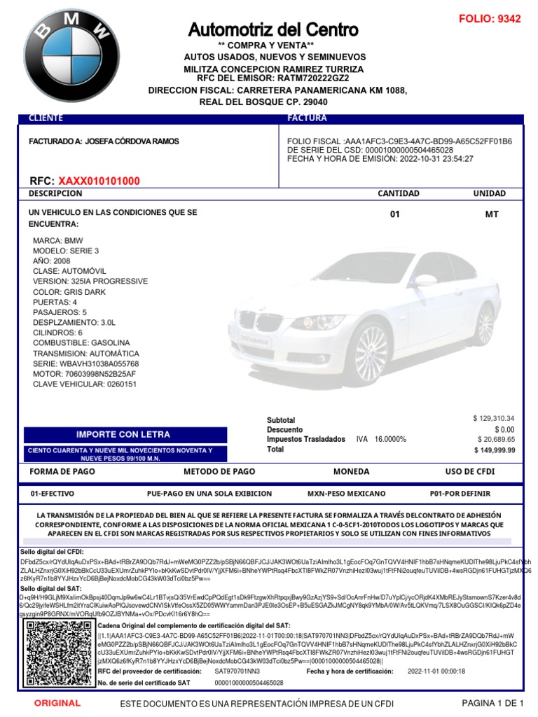 Refactura Josefa | PDF | Vehículos | Transporte privado