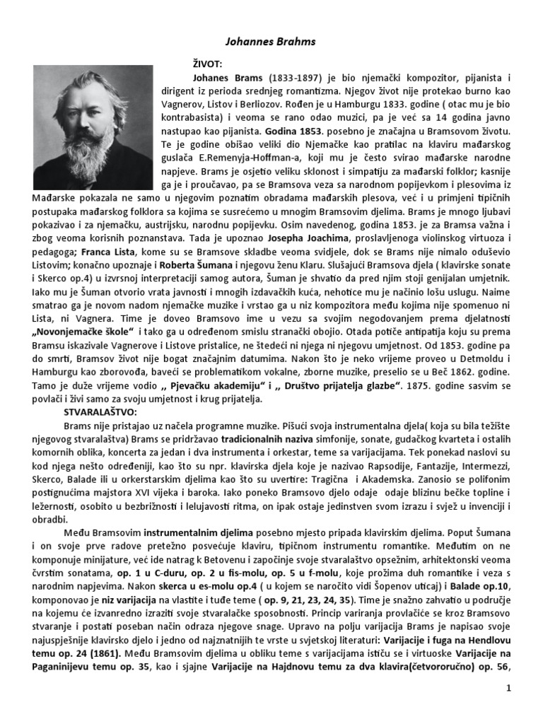 Johannes Brahms | PDF