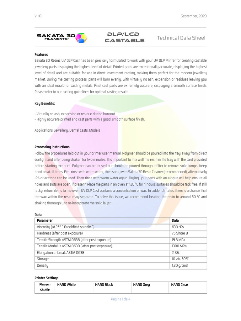 Ficha Resina Castable | PDF | Casting | Chemical Substances