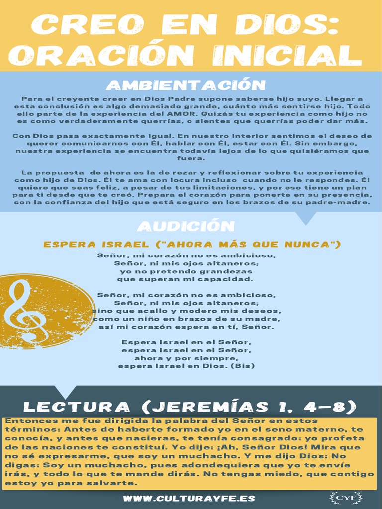 Oración Inicial Creo en Dios | PDF | Oración | Dios