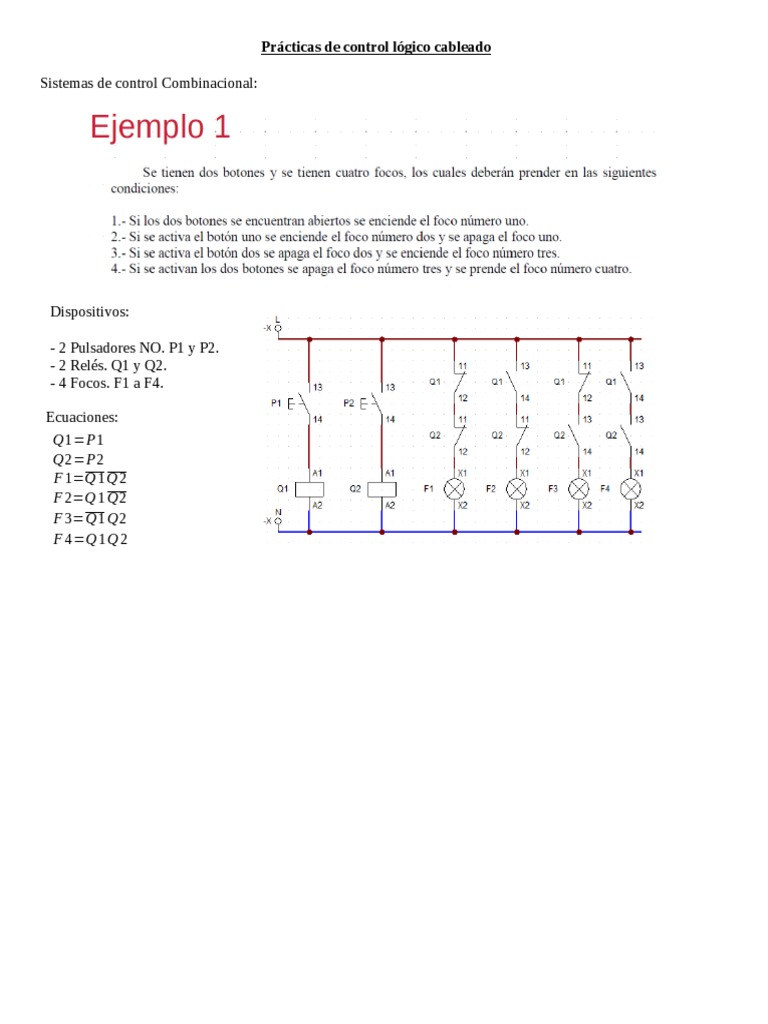 Practica Logica Cableada 2022 V1 | PDF | Relé | Equipo
