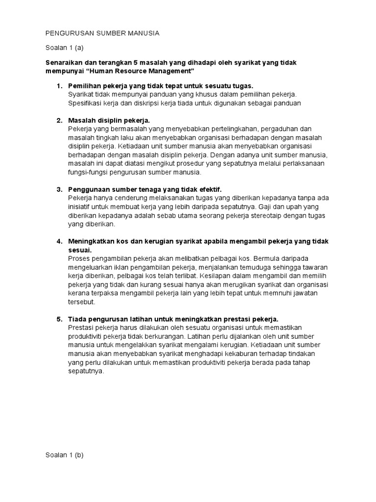 Masalah Yang Dihadapi Oleh Syarikat Dalam Pengurusan Pekerja | PDF