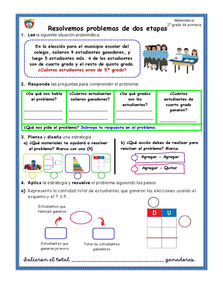 Ficha. Resolvemos Problemas de Dos Etapas I. 27-10 | PDF