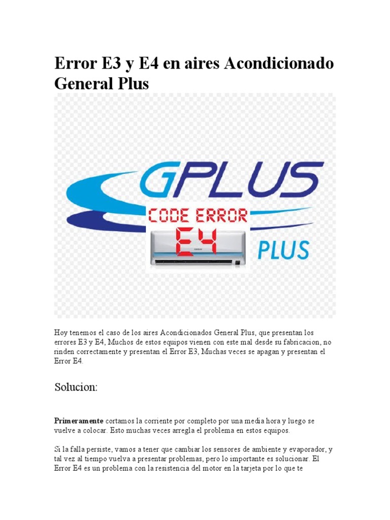 Solución a Errores E3 y E4 en Gplus | PDF | Hogar, jardinería y ...