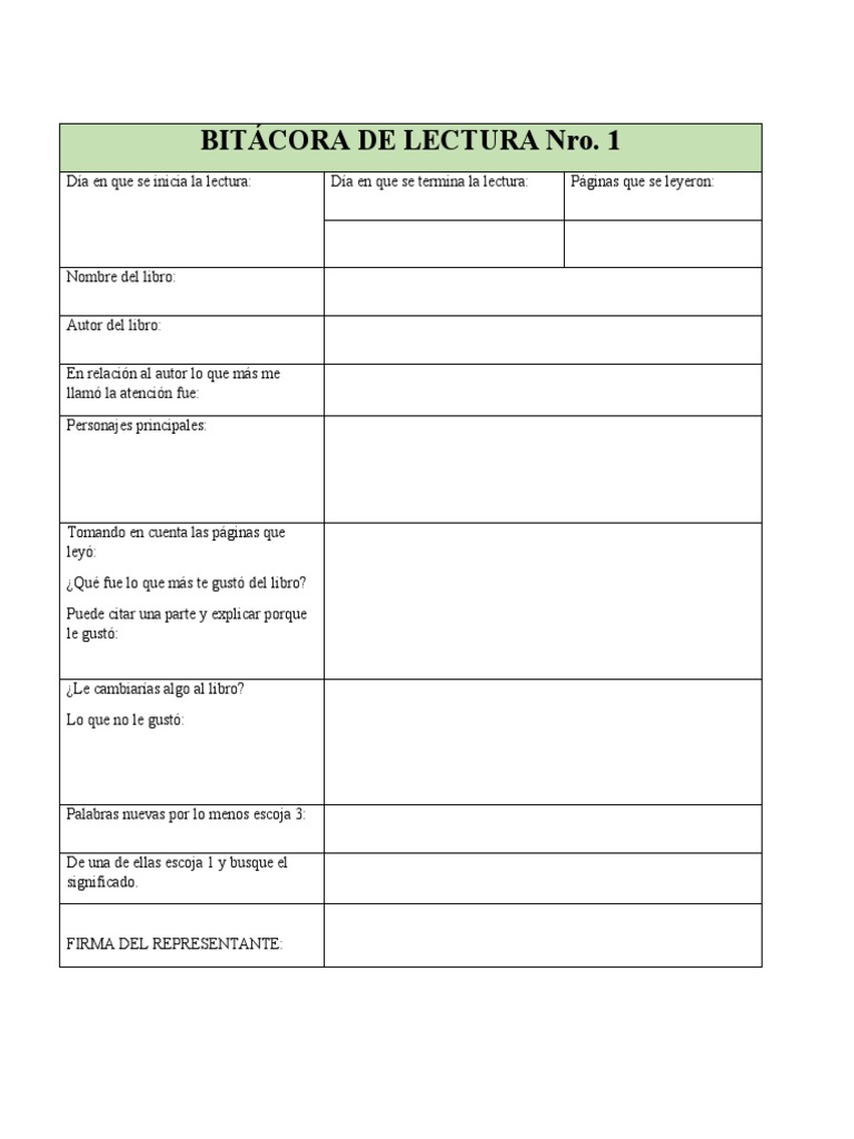 Bitácora de Lectura | PDF
