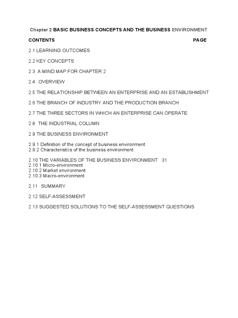 Chapter 2 Basic Business Concepts and The Business | PDF ...