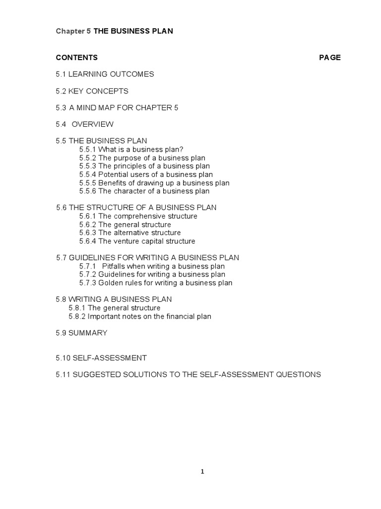 Chapter 5 The Business Plan | Download Free PDF | Entrepreneurship ...
