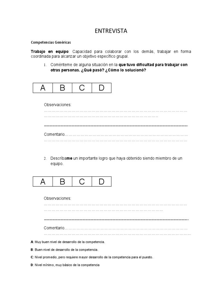 Modelo de Entrevista | PDF