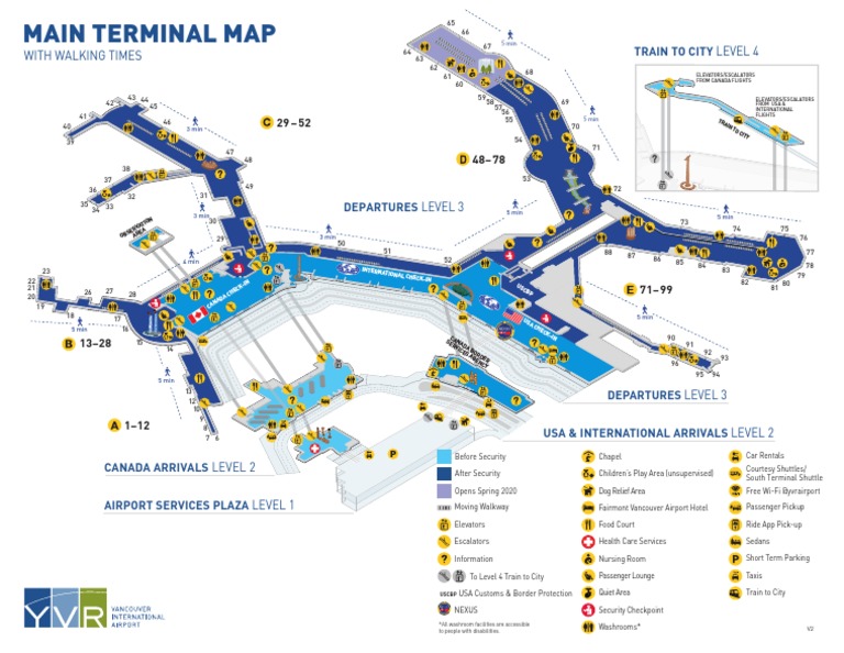 YVR 4708 Terminal Map Eng v2 | PDF | Transport | Service Industries