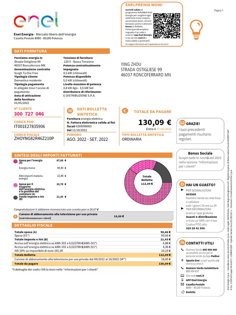 Fattura Enel 855 | PDF