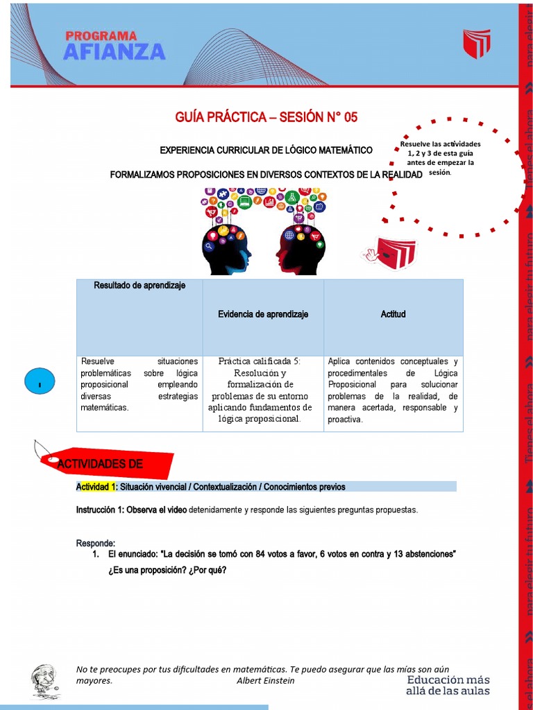 Guía Práctica - Sesión 05 Lógica Proposicional Ii | PDF | Proposición | Lógica
