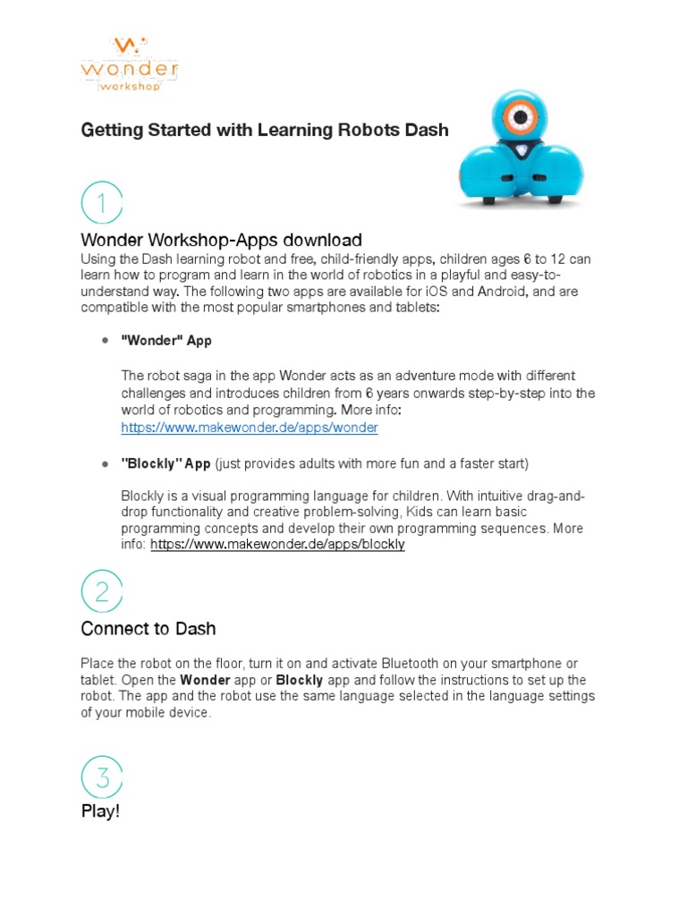 Getting Started With Learning Dash Robots English | PDF | Mobile App | Computer Programming
