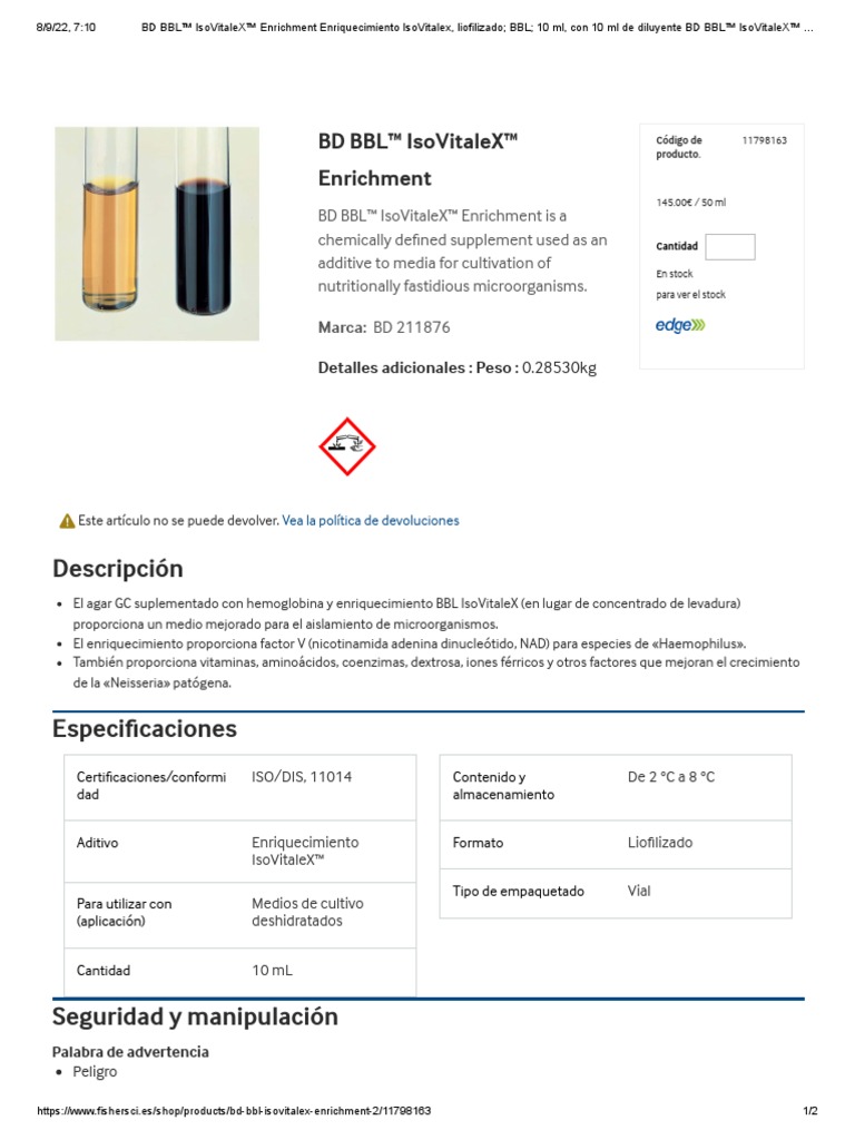 Isovitalex | PDF | Sustancias químicas | Química