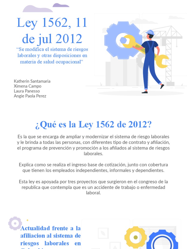 Ley 1562 de 2012 | PDF | Economias | Ciencias de la Salud