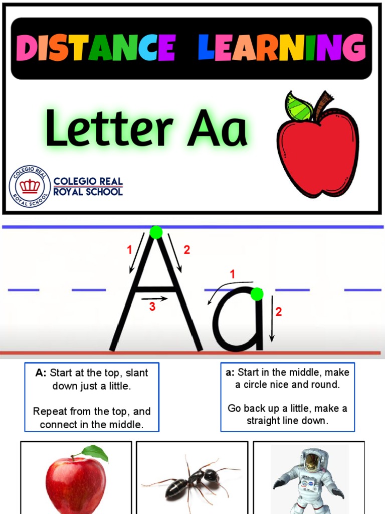 Distance Learning: Letter Aa Guide | PDF
