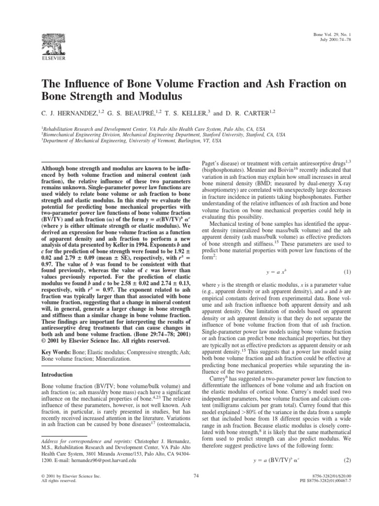 Bone July 2001 | PDF | Strength Of Materials | Density